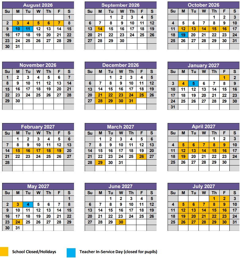 Term Dates & Calendar – VICTORIA PRIMARY SCHOOL
